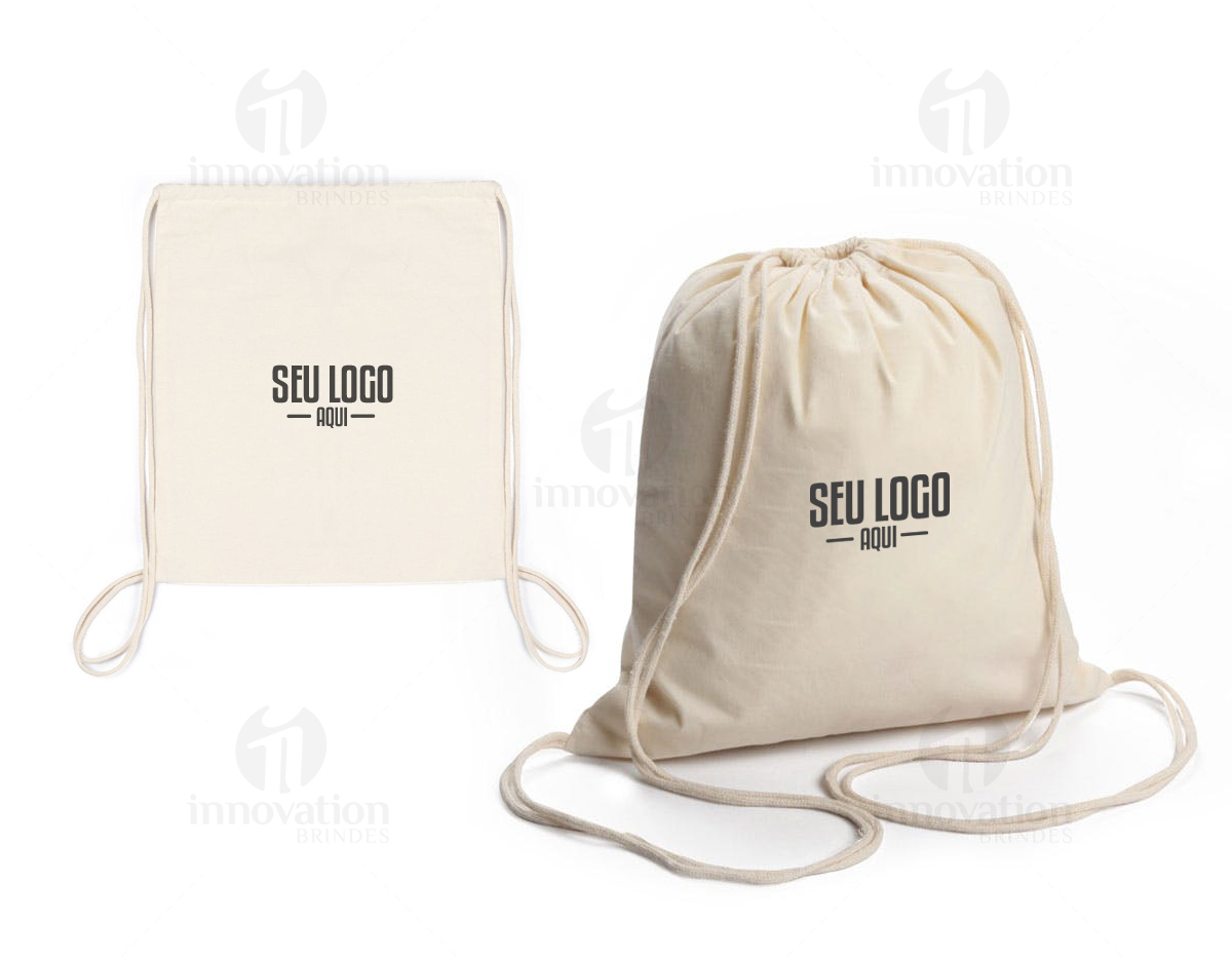 Saco Mochila De Algodão Personalizado Personalizado | Brindes Personalizado