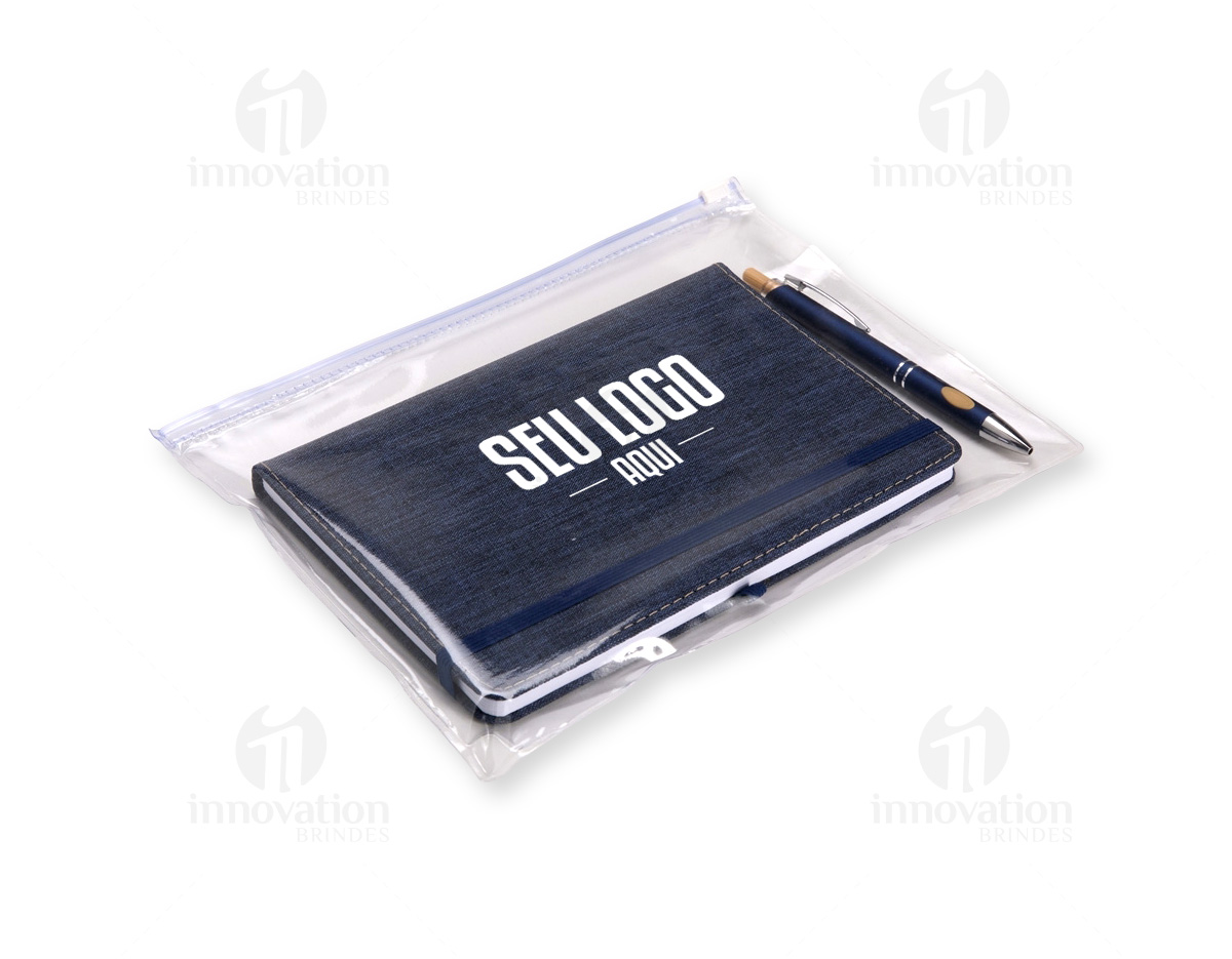Pasta zipada com logo: personalizados e funcionais - Innovation Brindes